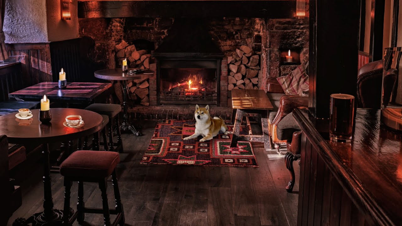 Autumn Evening Ambience with Relaxing Fireplace & Rain Sounds |Cozy ...