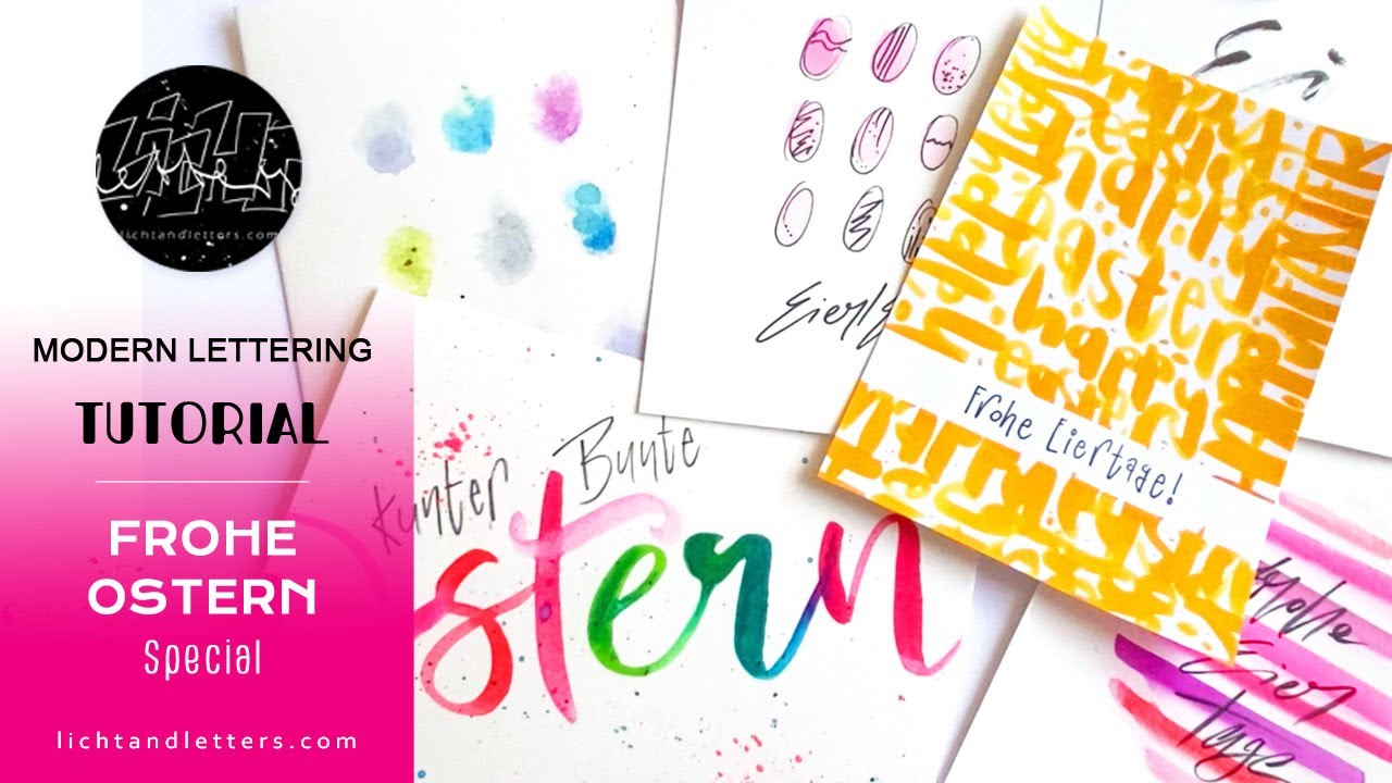 DIY Ostern Hand Lettering - 3 Ideen für coole Osterkarten - YouTube
