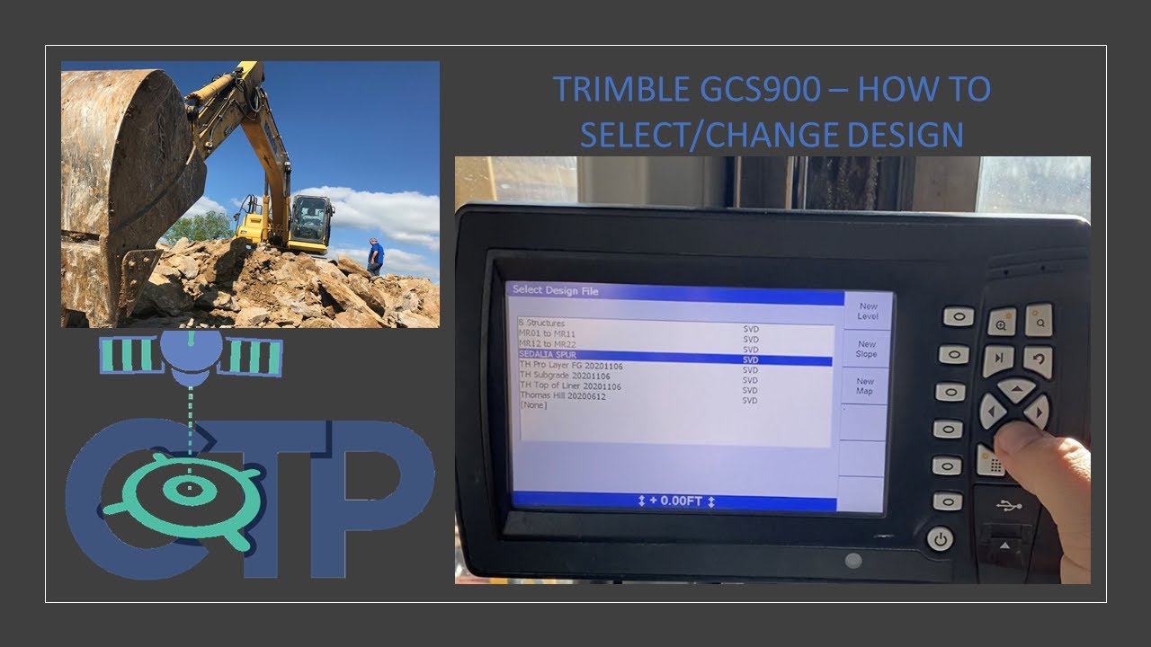 Trimble GCS900 - Selecting/Changing Design - YouTube