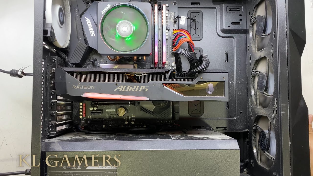 Gaming PC Disassemble Clean Dust AMD Ryzen 7 3700X GIGABYTE X570 AORUS ...