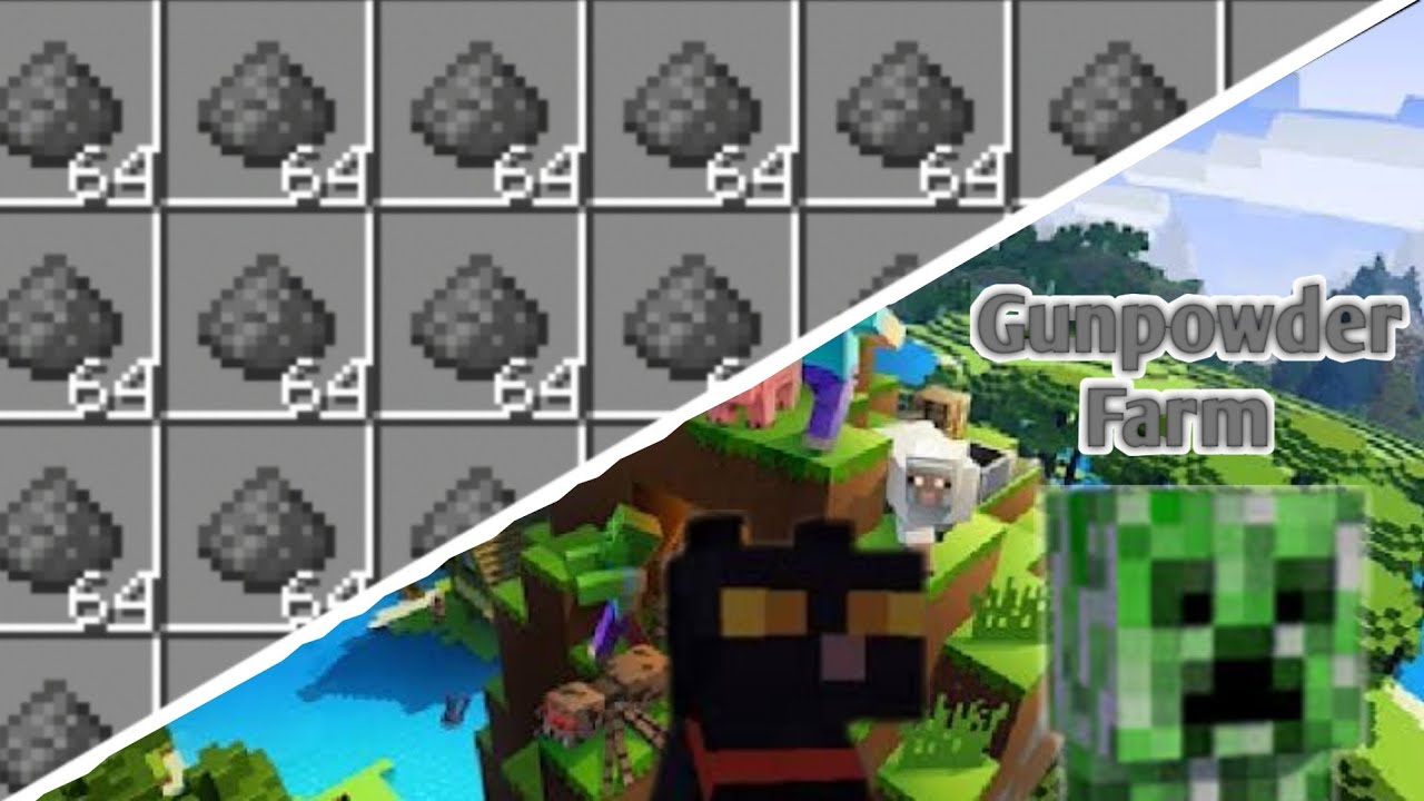 Easy automatic Gunpowder farm || minecraft || Bedrock and Java edition ...