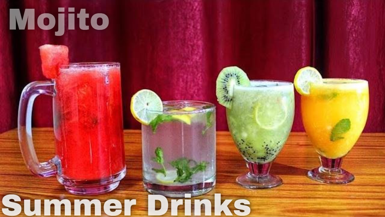 4 Mojito Summer Drinks | Fruit Flavoured Mojitos | Orange Mojito ...