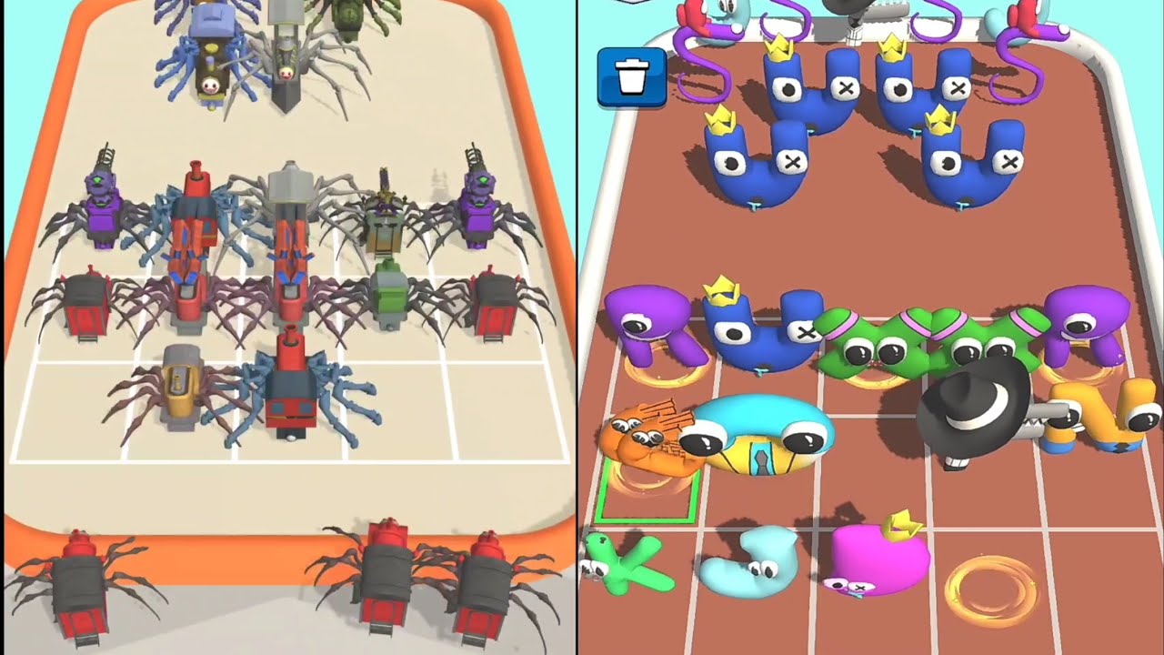 Merge Spider Train vs Merge Alphabet Lore Run - YouTube