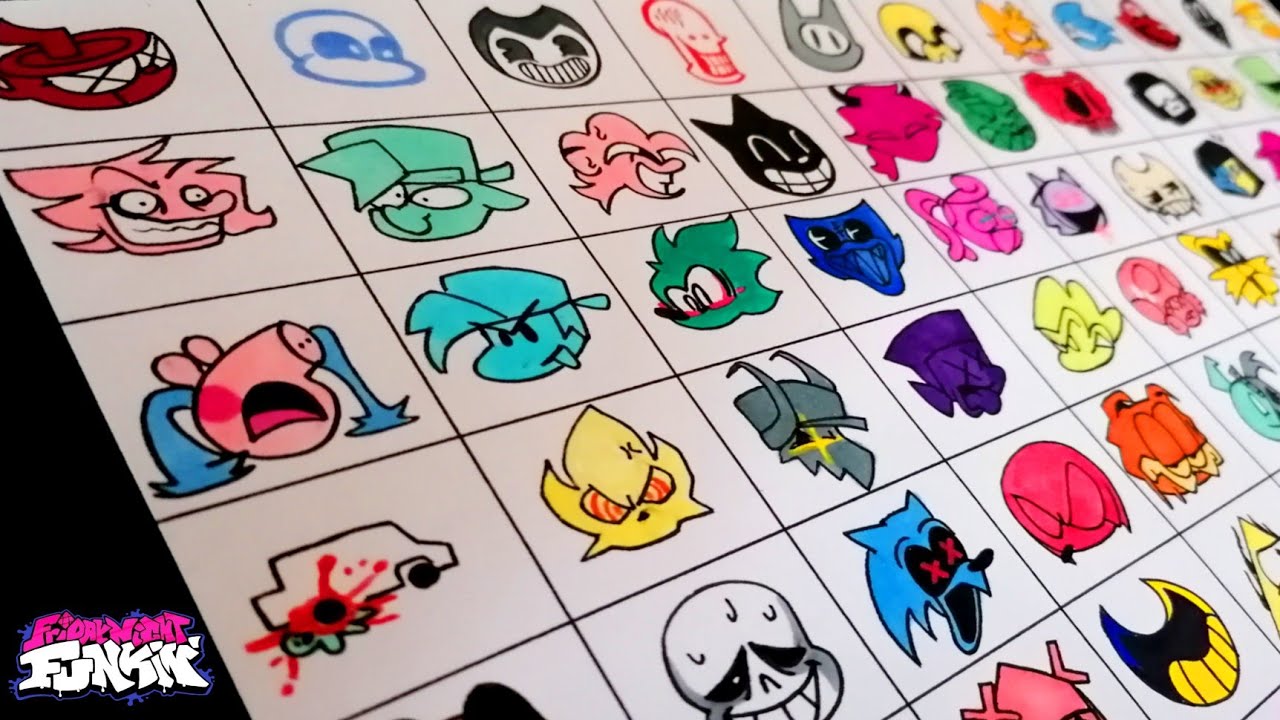 DIBUJO (💯 ÍCONOS 🥵 ) de Salud de FRIDAY NIGHT FUNKIN | drawing 100 ...