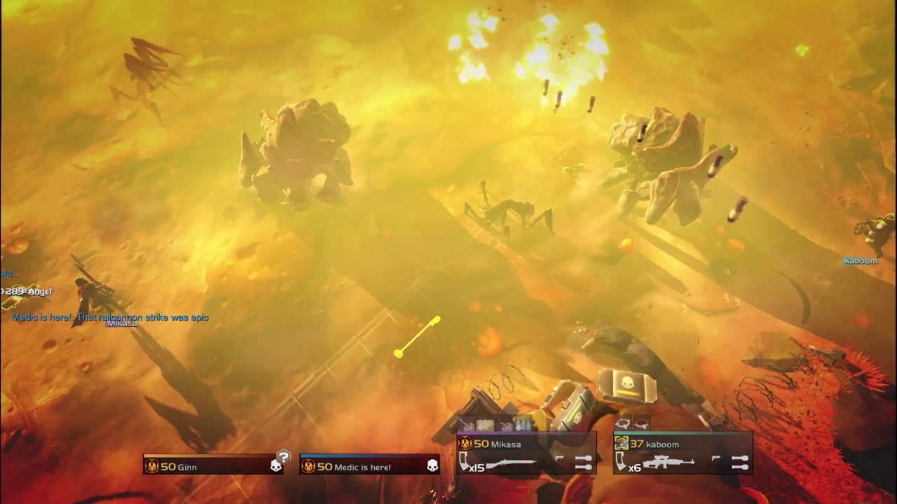 Helldivers - Fighting a Behemoth horde - YouTube