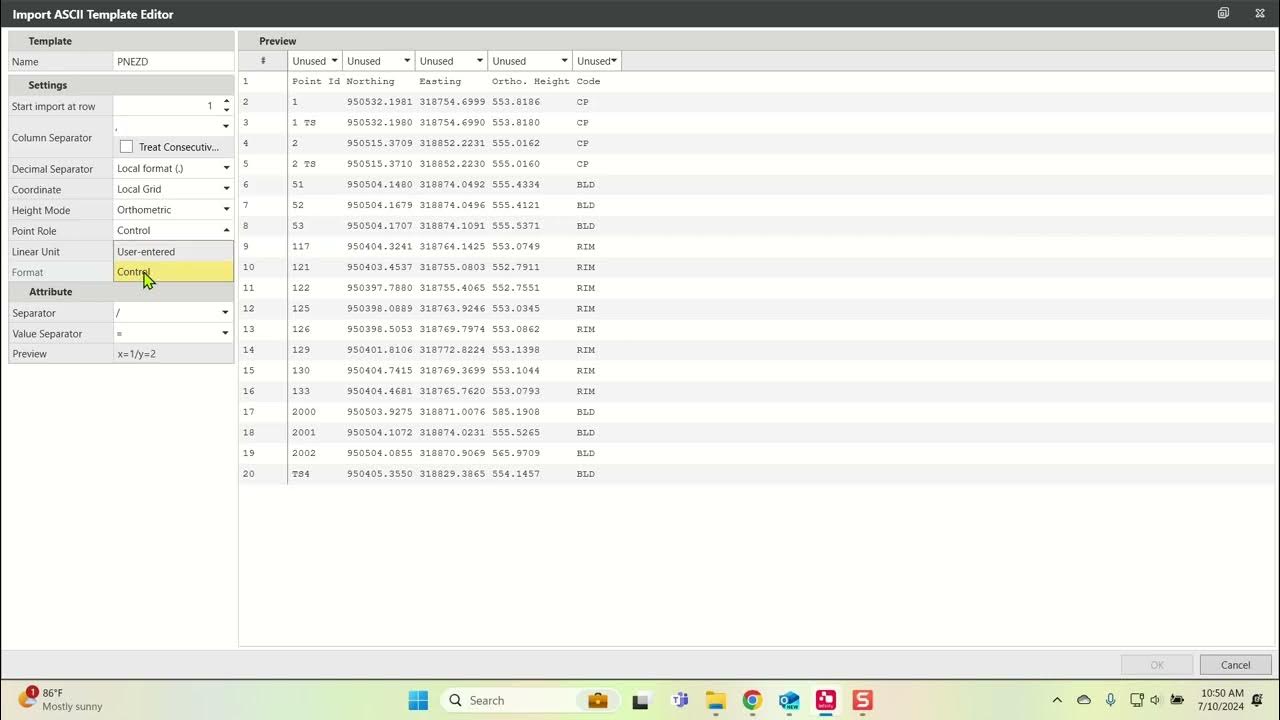 Leica ASCII (CSV) Import Procedure - YouTube