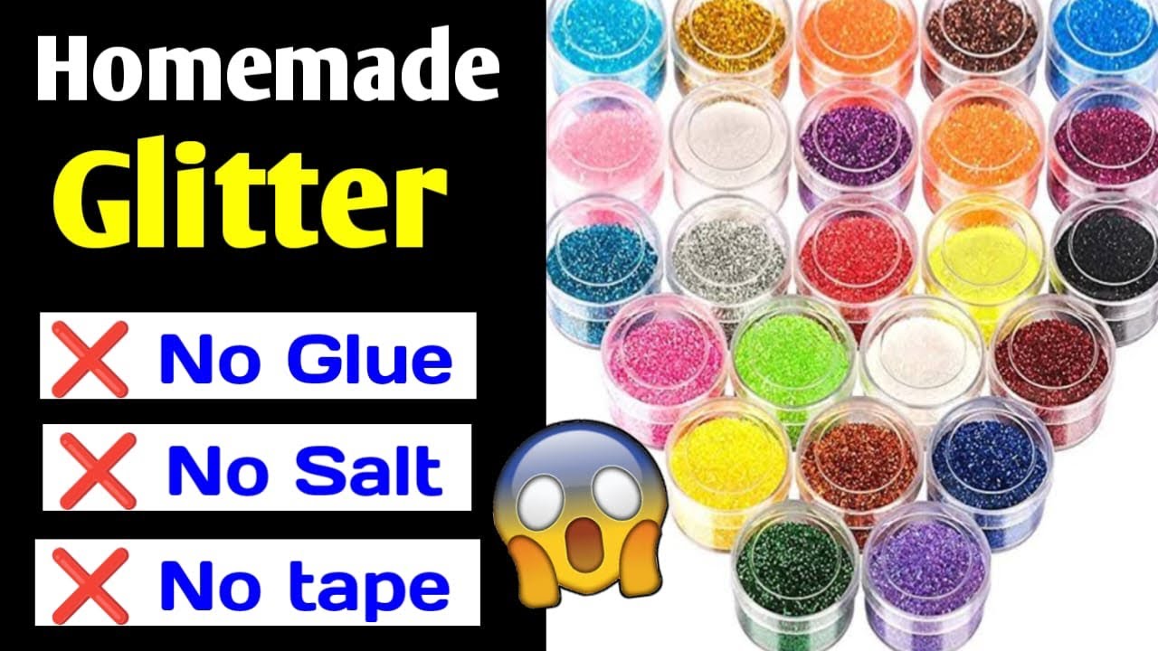 How to make glitter at home / Handmade glitter / glitter powder making ...