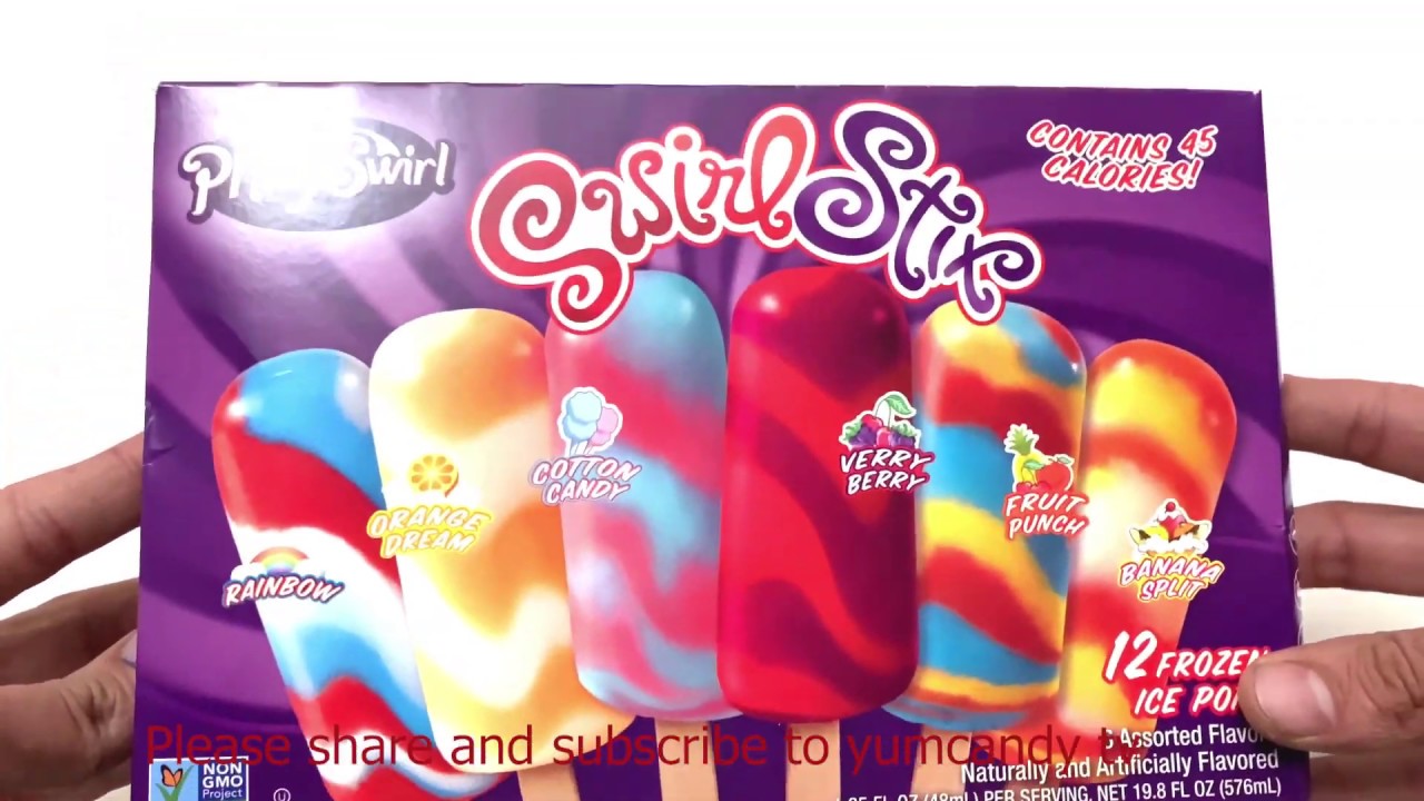 Swirl Stix Frozen Ice Pops|6 Assorted Flavors - YouTube