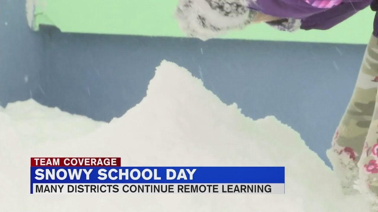 Snowy school day for students - YouTube