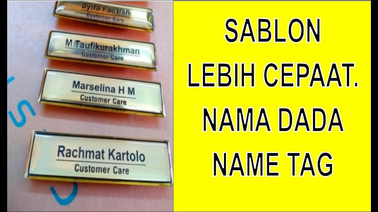tutorial membuat nama dada name tag cara sablon etcing coating - YouTube