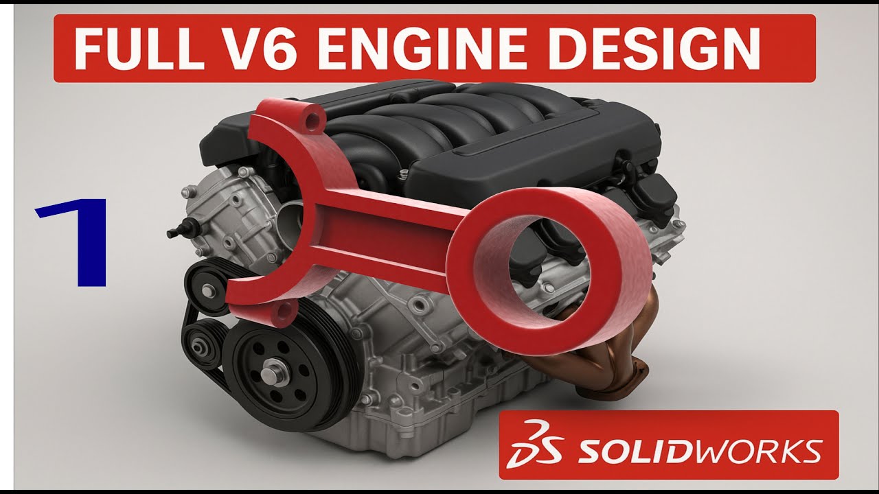 #1 V6 turbo engine in Solidworks (Connecting rod) - YouTube