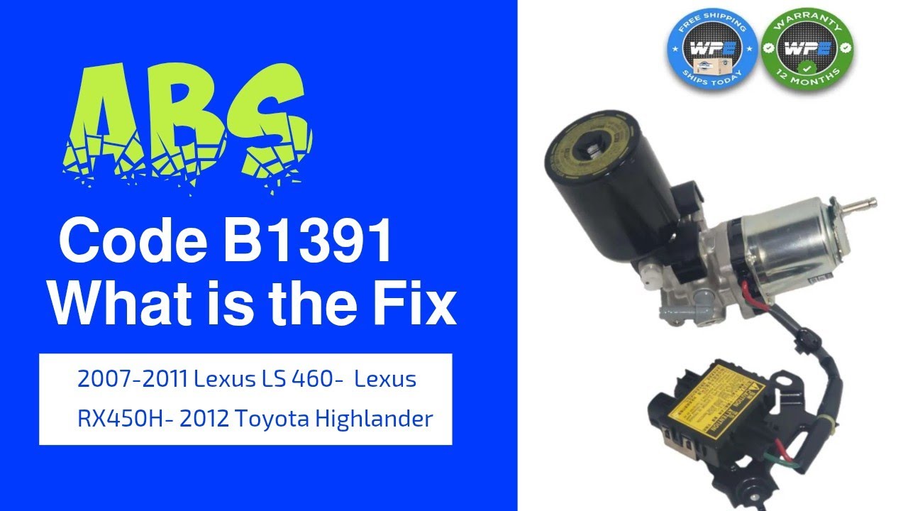 2007-2011 Lexus LS 460- Lexus RX450H- 2012 Toyota Highlander Abs Code ...