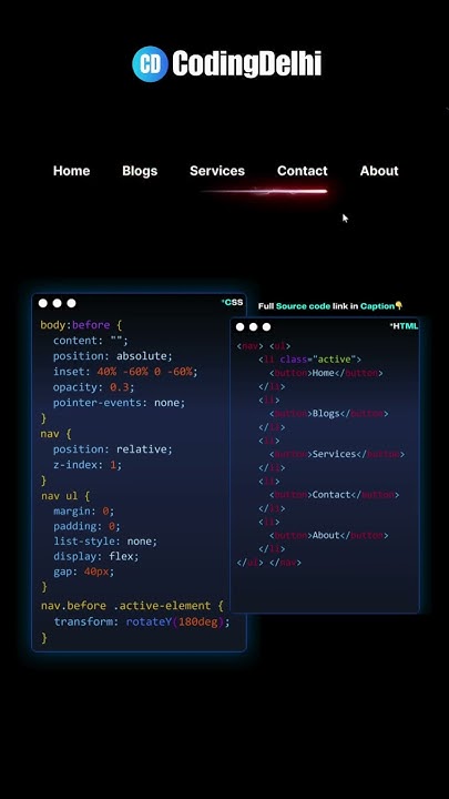 Css Modern Navbar Using Animated Youtube
