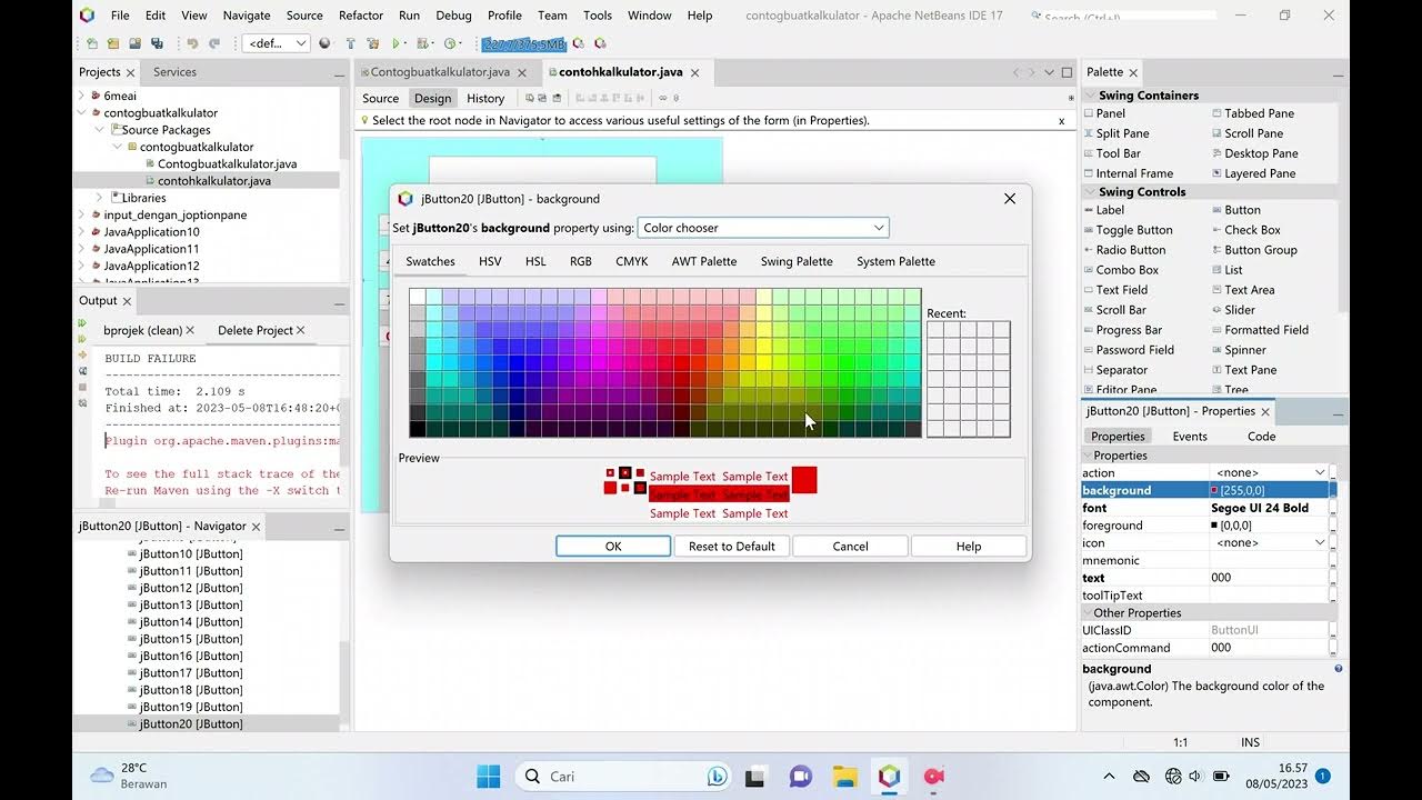 Cara buat Kalkulator di Java Netbeans - YouTube