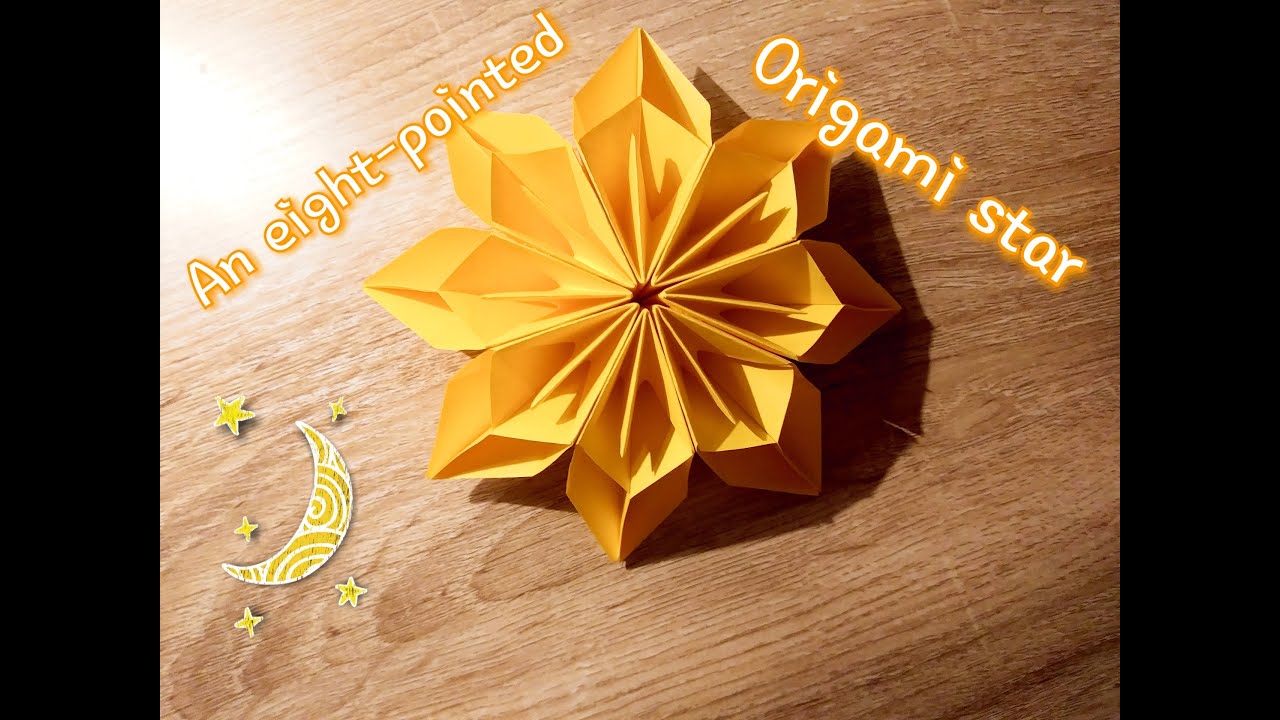 Eight pointed star of origami - YouTube