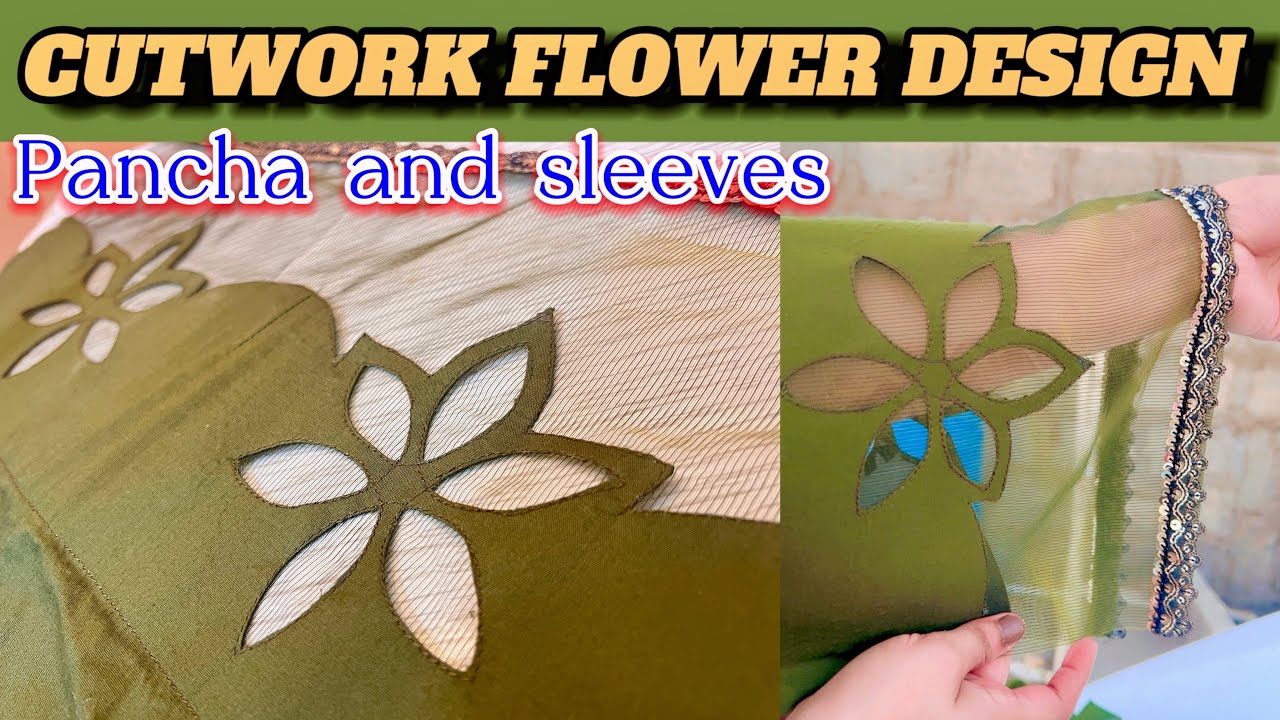 Cutwork Flower Design for Pancha & Sleeves | Trouser design 2025 - YouTube