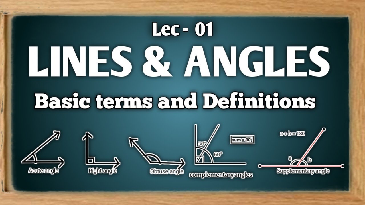 Lines and Angles; Basic Terms and Definitions - YouTube
