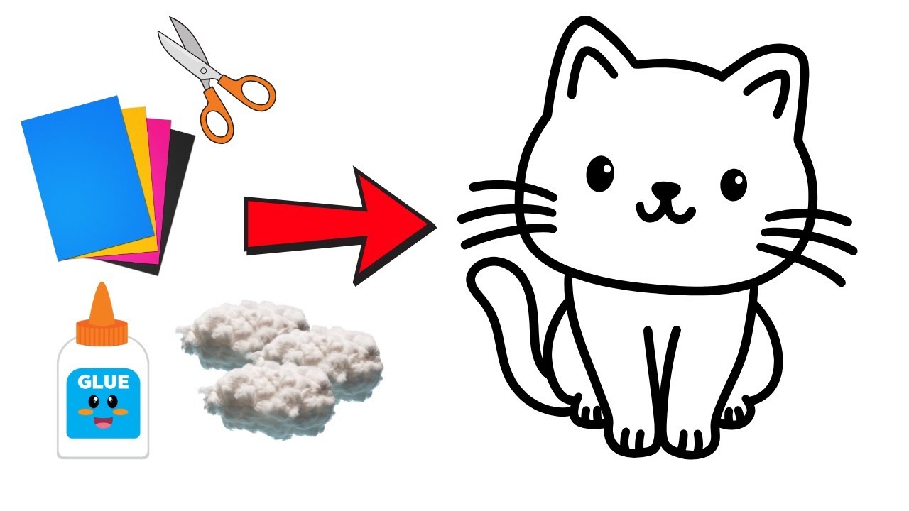 How to Decorate a Cat Using Cotton Wool & Paper | Fun & Easy Craft for ...