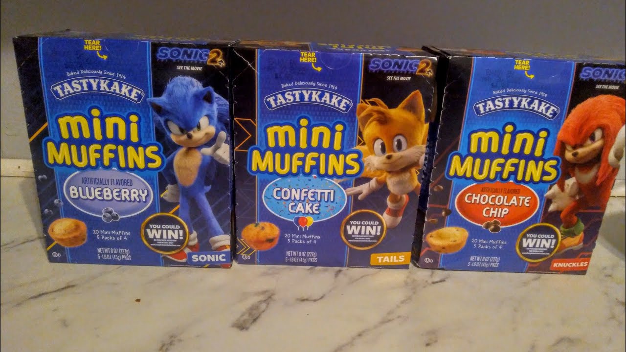 Sonic the Hedgehog, Tails and Knuckles Tastykake Mini Muffins, April ...