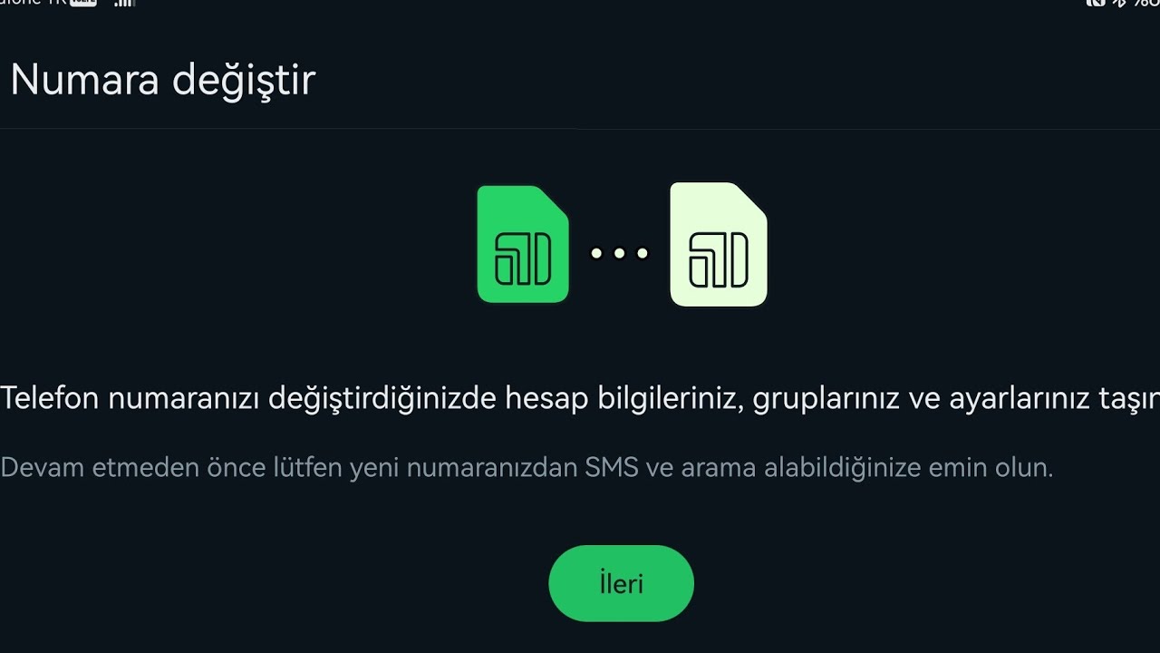 Whatsapp numara değiştirme wp numara değişitirme numara taşıma hesap taşıma - YouTube