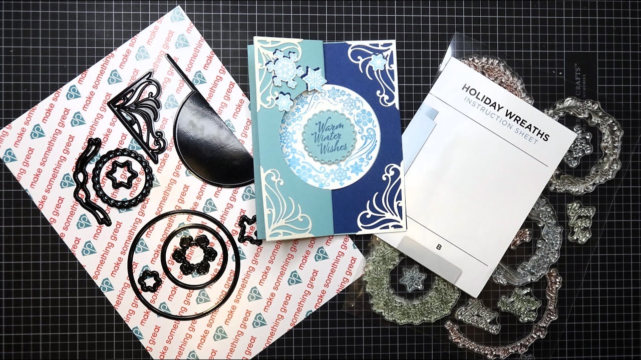 Diamond Press "Holiday Wreaths" Stamps and Dies Review Tutorial! Swing ...