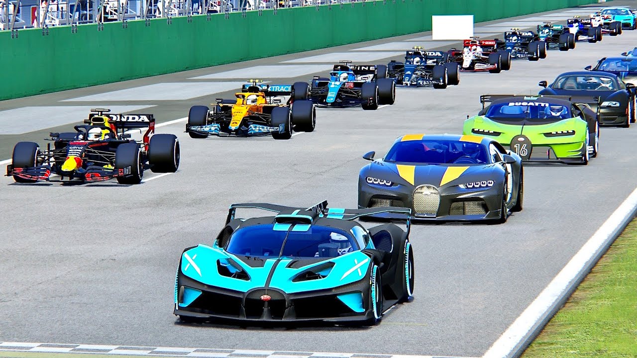 Bugatti Hypercars vs F1 2021 Cars at Monza GP - YouTube