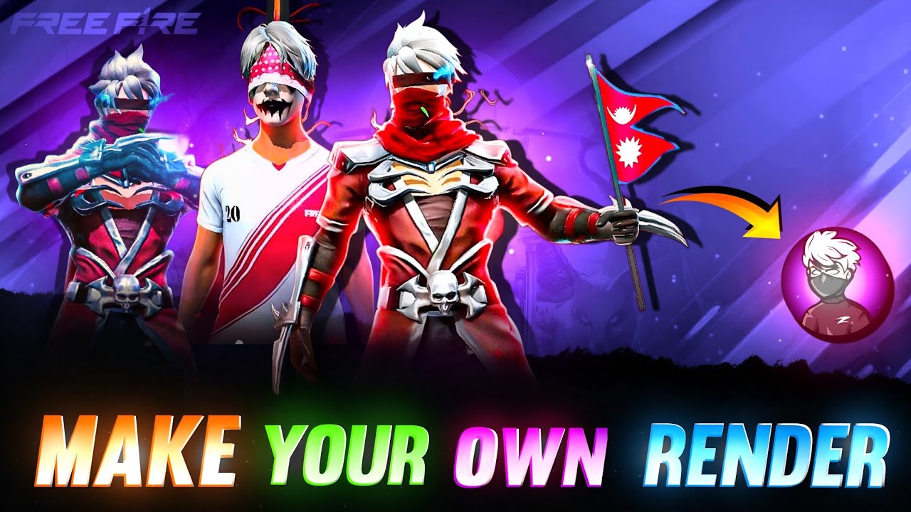 How To Make 3D renders free fire 😎// Make your own character render ...