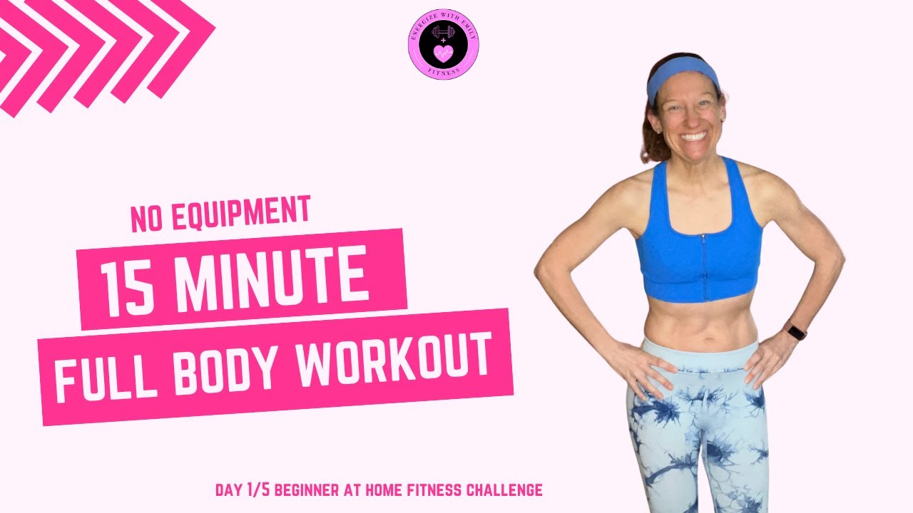 Day 1/5 home fitness challenge. 15 min Low impact Full body workout NO ...