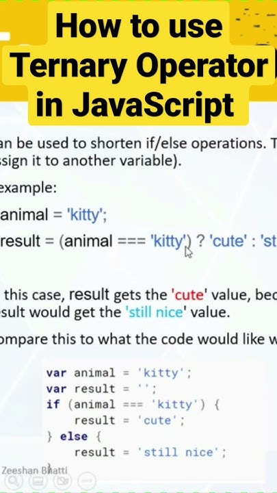 How to use Ternary Operator in JavaScript #javascript #coding #html #css #inspirational # ...