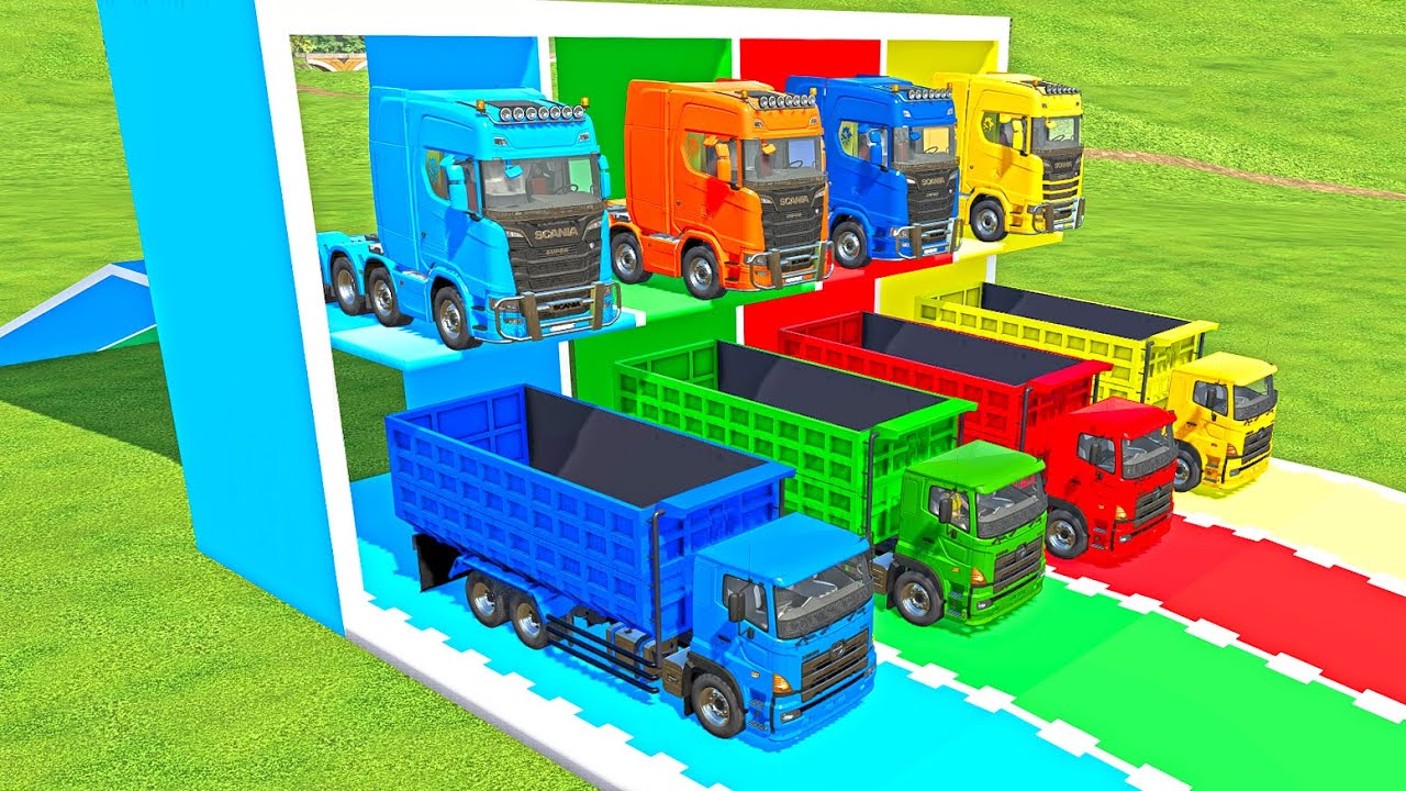 TRANSPORTING HINO 700 DUMP TRUCK, CONTAINER TRUCK & DUMP TRUCK TO ...