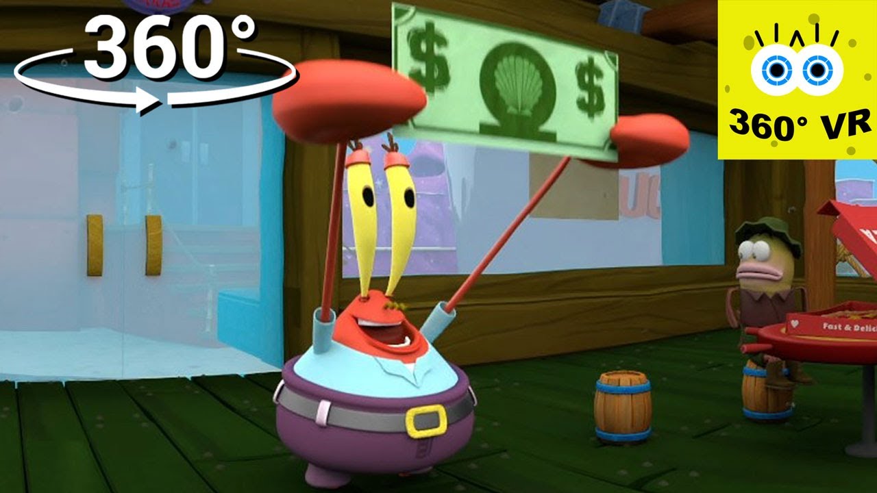 SpongeBob 360° VR | Mr Krabs' Millionth dollar - YouTube