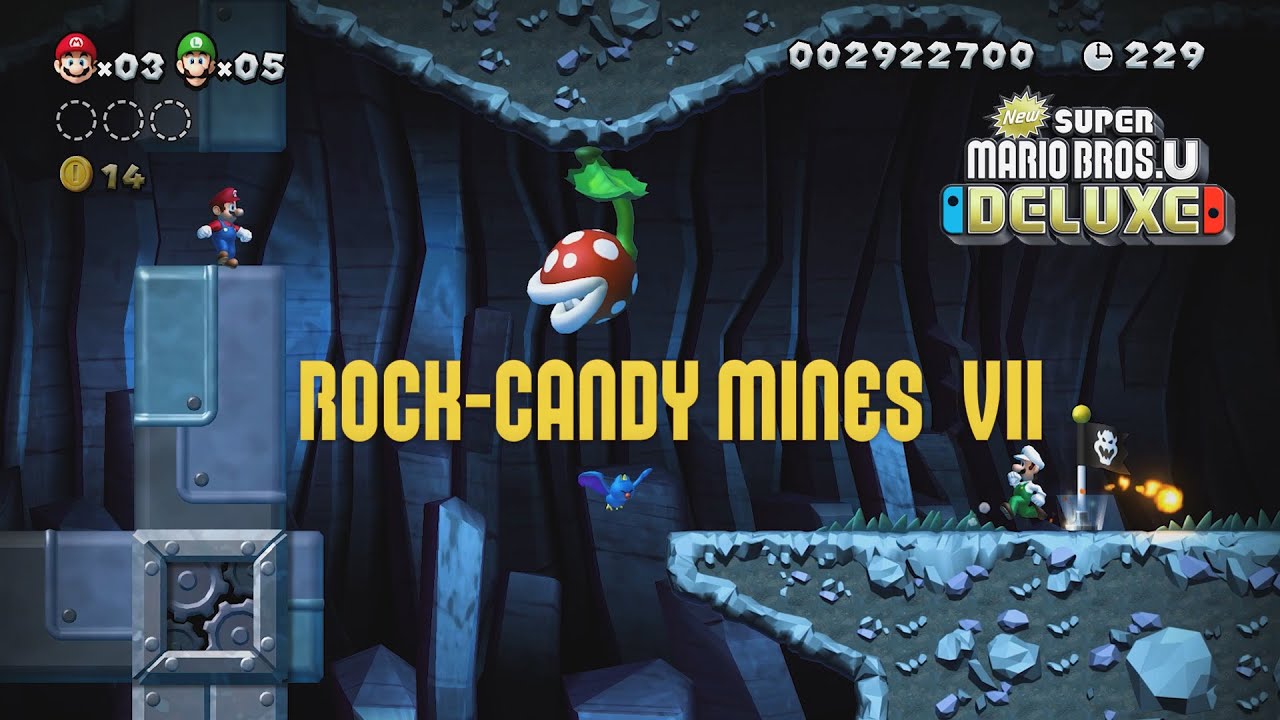 New Super Mario Bros. U Deluxe - Rock - Candy Mines 7 | 2 players ...