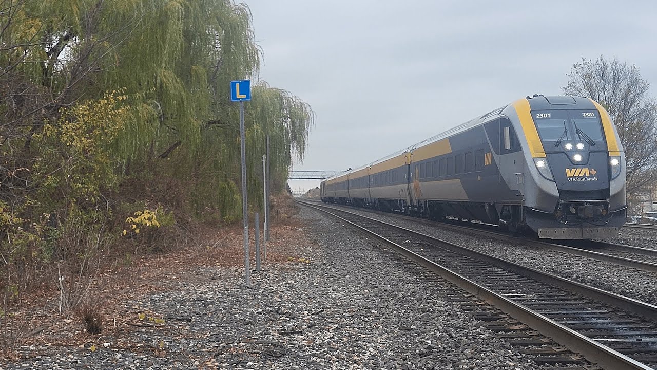 Horn! VIA 73 - 2301W at Burlington - November 15, 2024 - YouTube