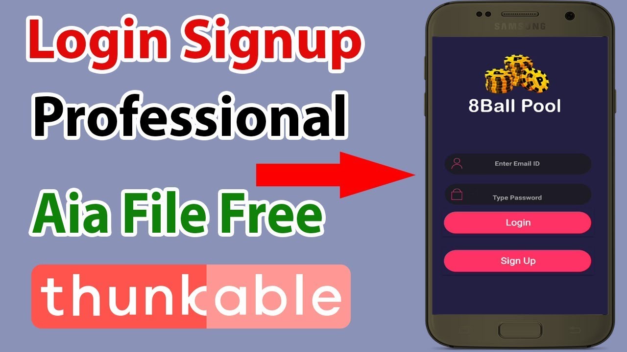 login and signup Professfional free aia file for thunkable - YouTube