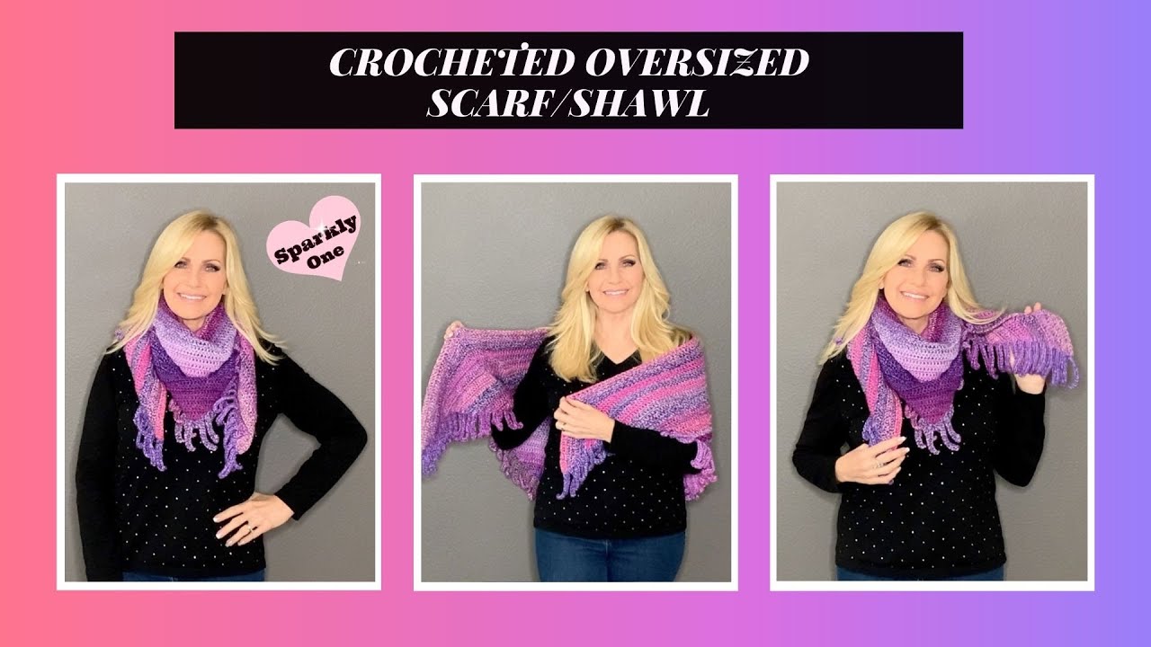 How to Crochet Oversized Triangle Scarf and Shawl Combo - YouTube
