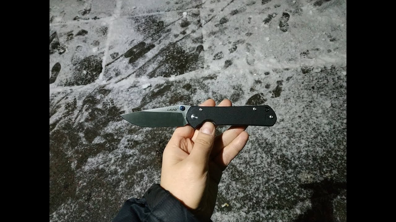 Folding knife land 910 plus black - YouTube