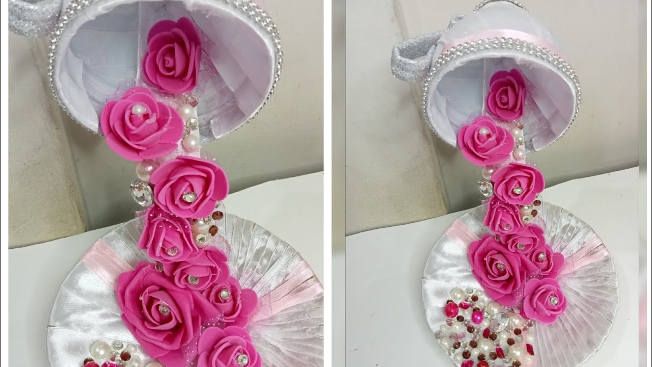 Diy floating tea cup with plastic bottle ll making flower of waterfall ...