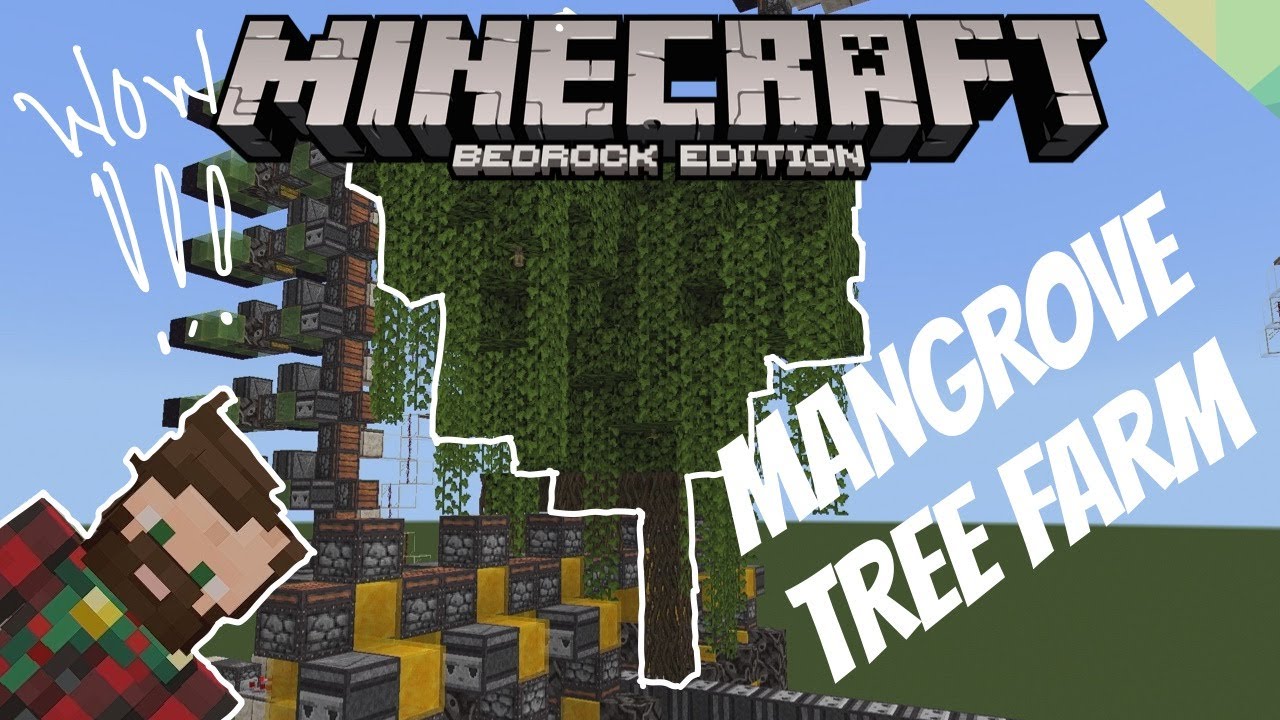 AFK Mangrove Tree Farm Tutorial for Minecraft Bedrock 1.20 (MPCE PC ...