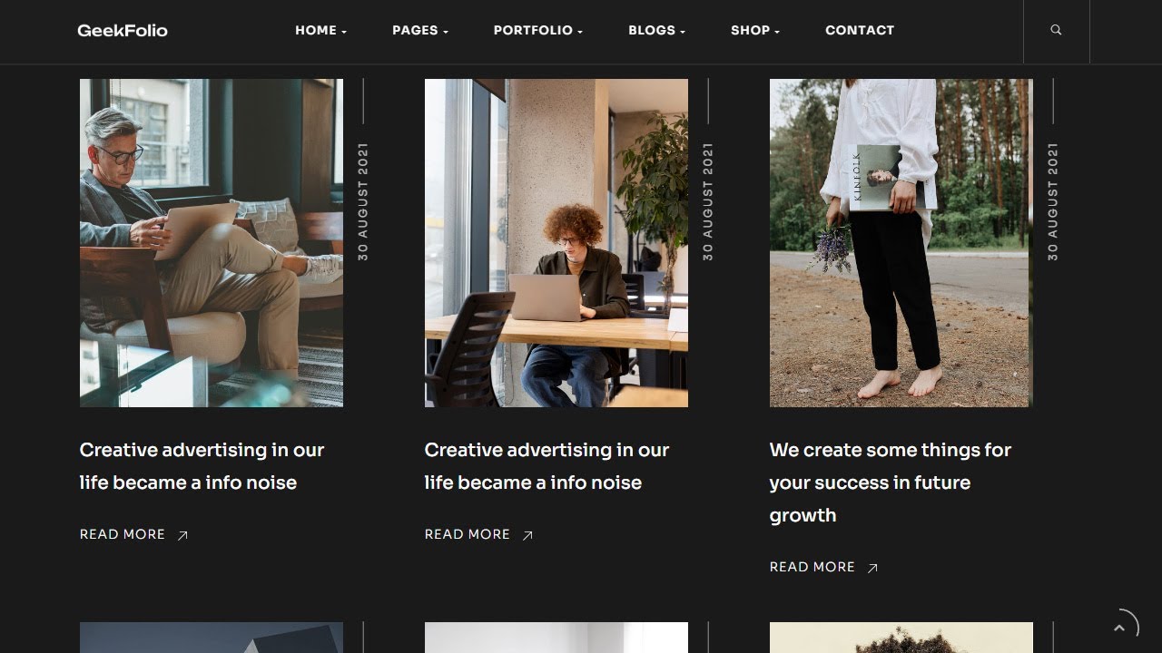 GeekFolio Home Main Portfolio Design Template Demo - YouTube