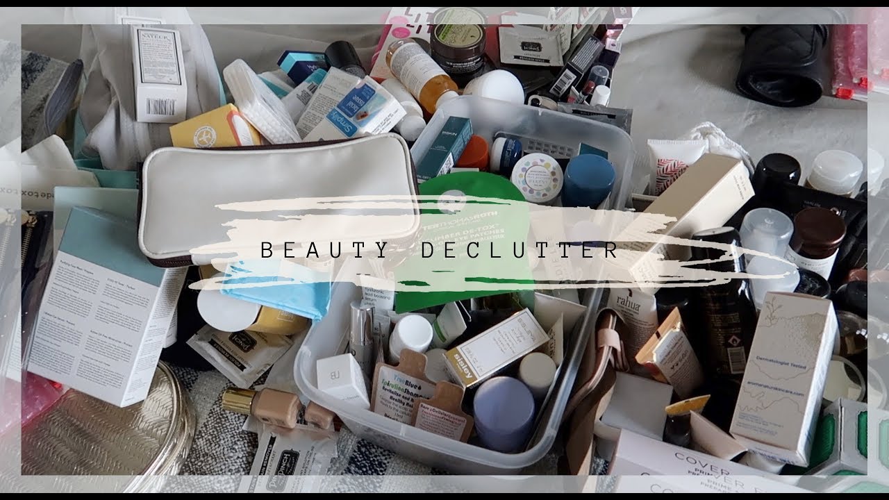 decluttering my entire mini makeup and skincare collection - YouTube