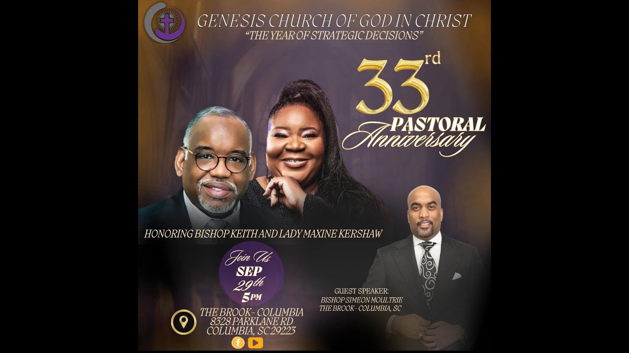 Genesis Church of God in Christ 33rd Pastoral Anniversary - YouTube