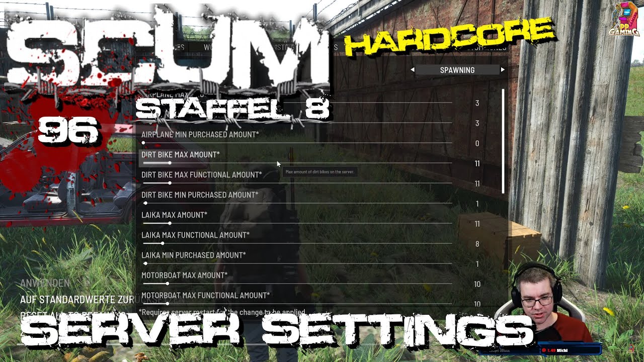 SCUM 📺 [96] Server Settings für Staffel 9 [ Deutsch Staffel 8 Hardcore ...