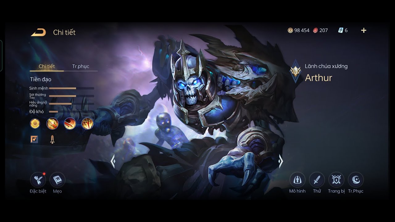 hiệu ứng kỹ năng âm thanh hình ảnh arthur skin lãnh chúa sương các bạn ...