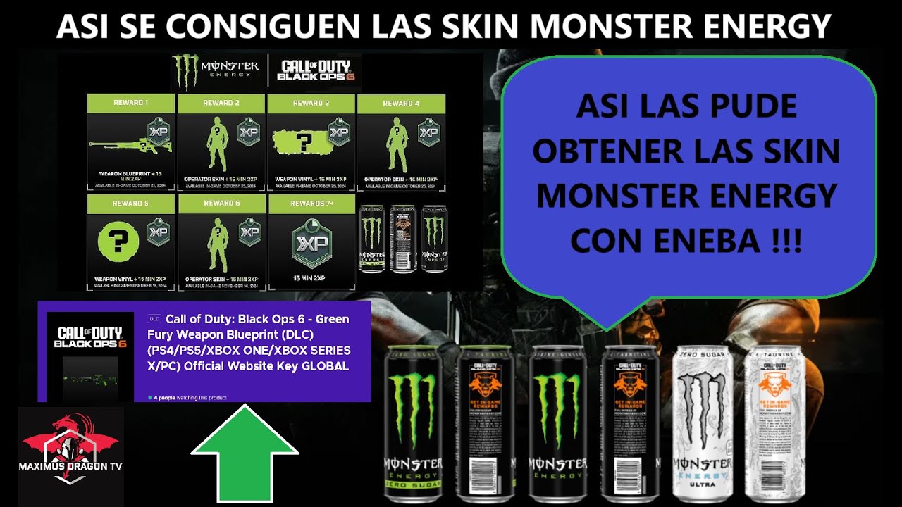 COD BLACK OPS 6 MONSTER ENERGY ASI SE PUEDEN CONSEGUIR LAS SKIN ...