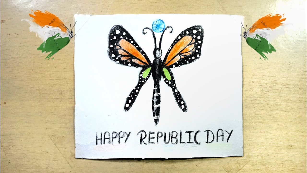 🇮🇳 How to draw Republic day easy drawing with pencil colour ...