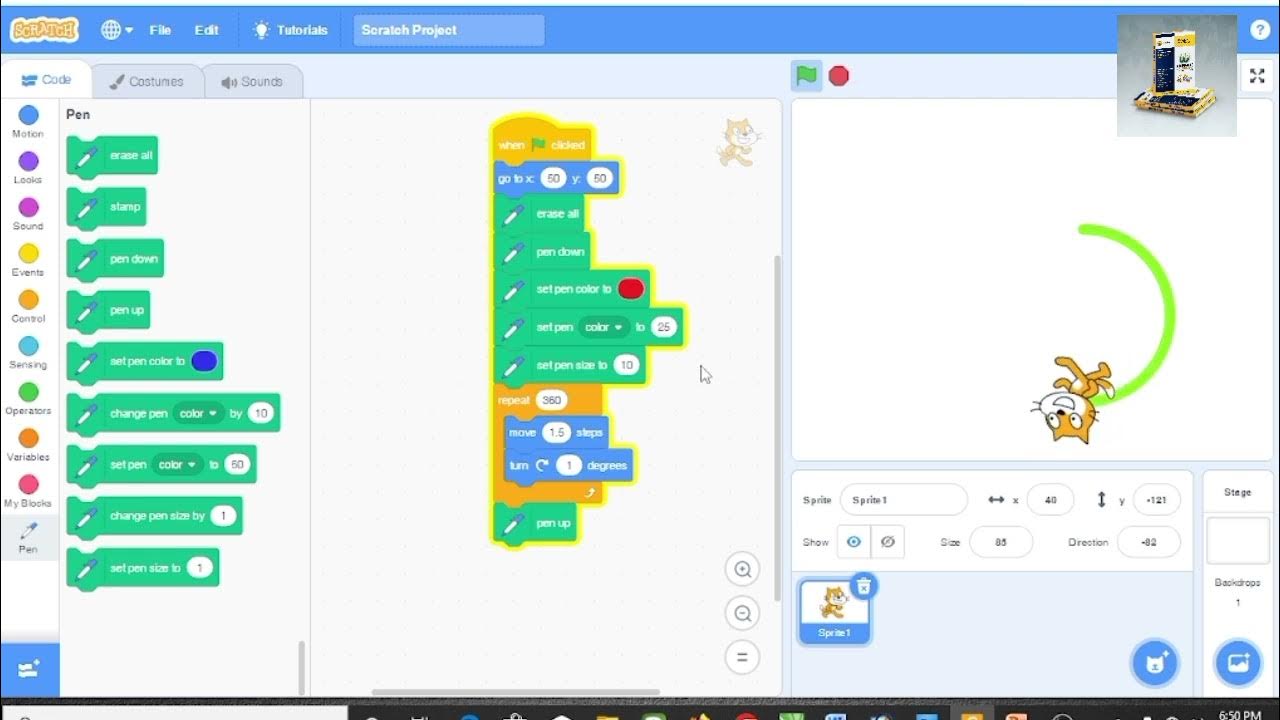How to draw a CIRCLE in SCRATCH. - YouTube