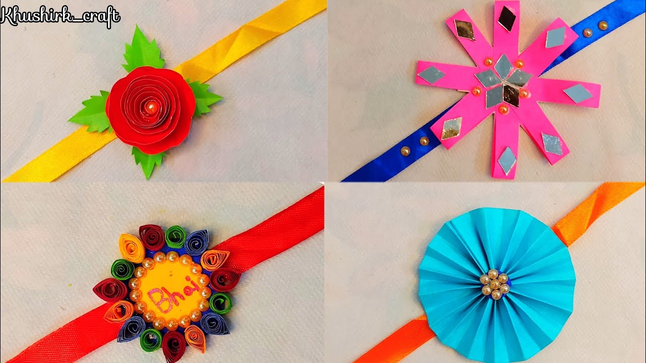 handmade rakhi with paper #creative #craft #youtubevideo #papercraft ...