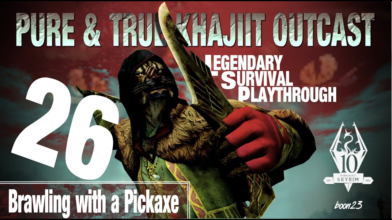 Pure & True Khajiit Outcast Build (26) Brawling with a Pickaxe - Skyrim ...