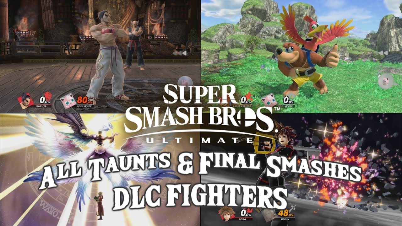 Super Smash Bros. Ultimate - All Taunts and Final Smashes (DLC Fighters ...