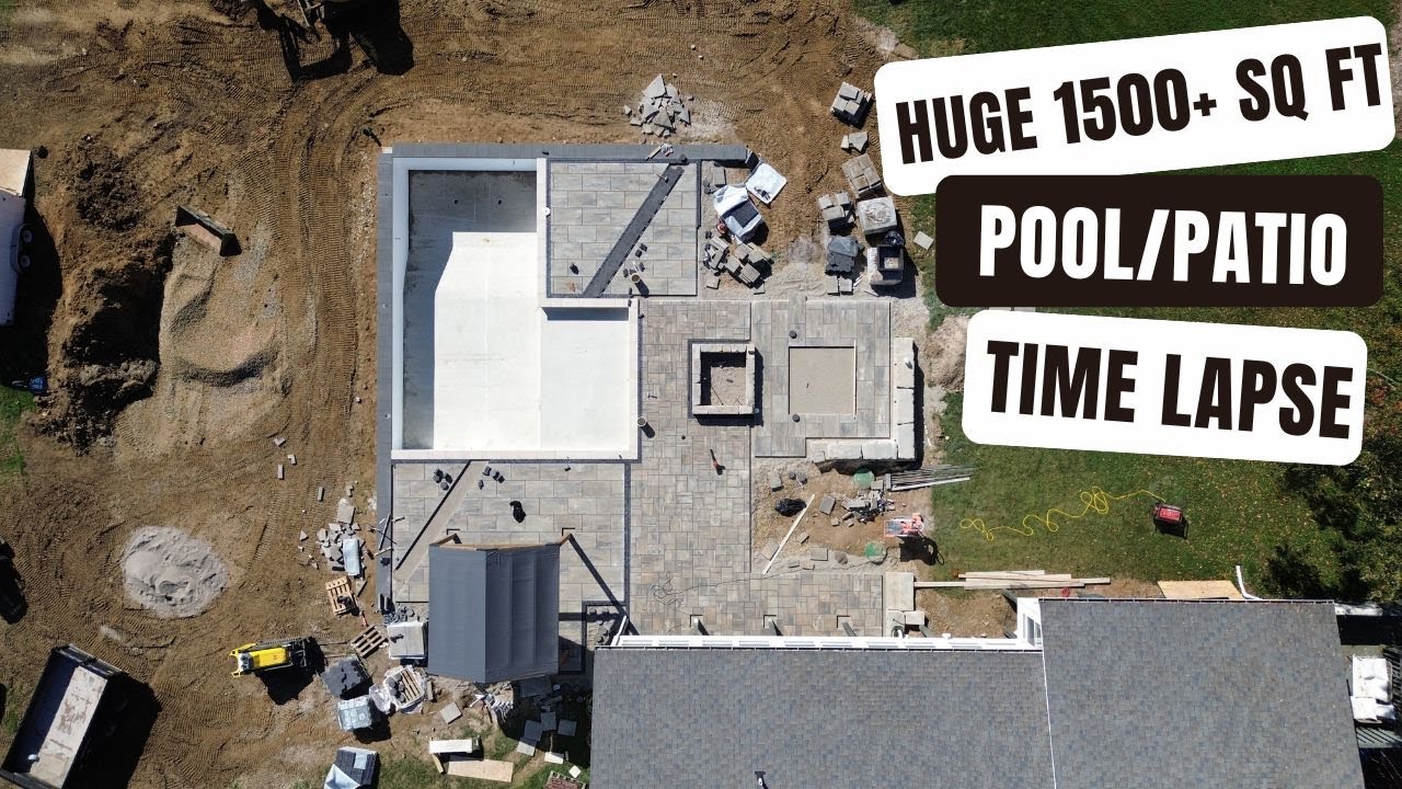 HUGE 1500+sq ft Backyard Pool/Patio Time Lapse - YouTube